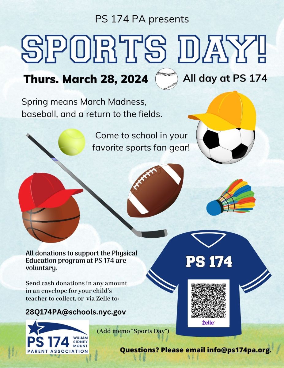 Sports Day—March 28, 2024 – P.S. 174 William Sidney Mount Parent ...