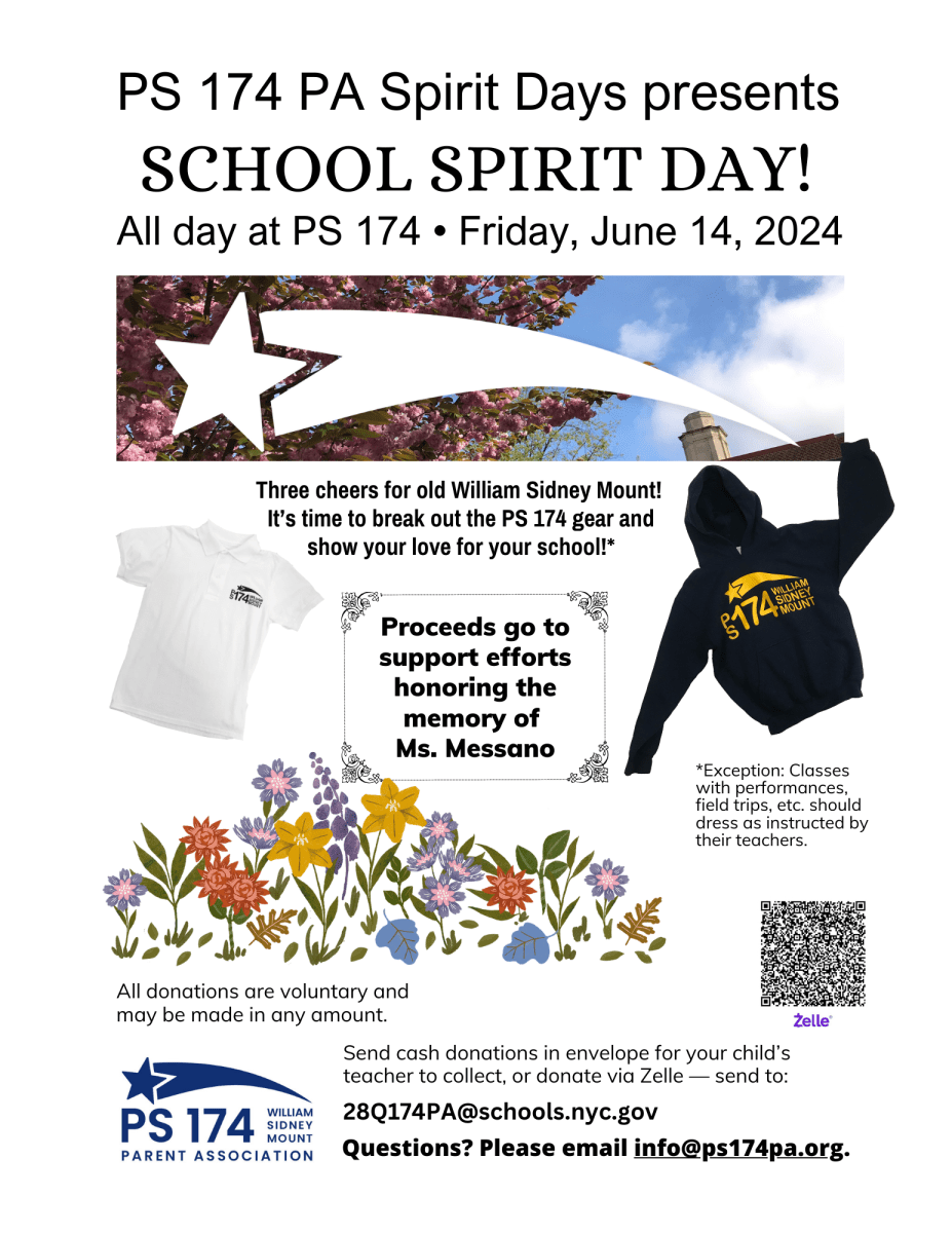 Spirit Wear Day II – Friday, June 14, 2024 – P.S. 174 William Sidney ...