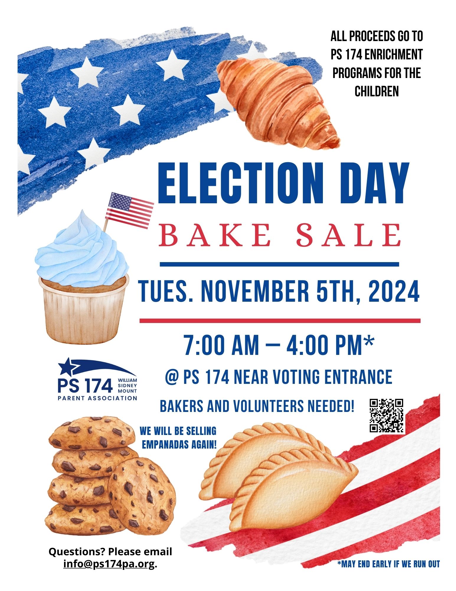 Election Day Bake Sale – P.S. 174 William Sidney Mount Parent Association