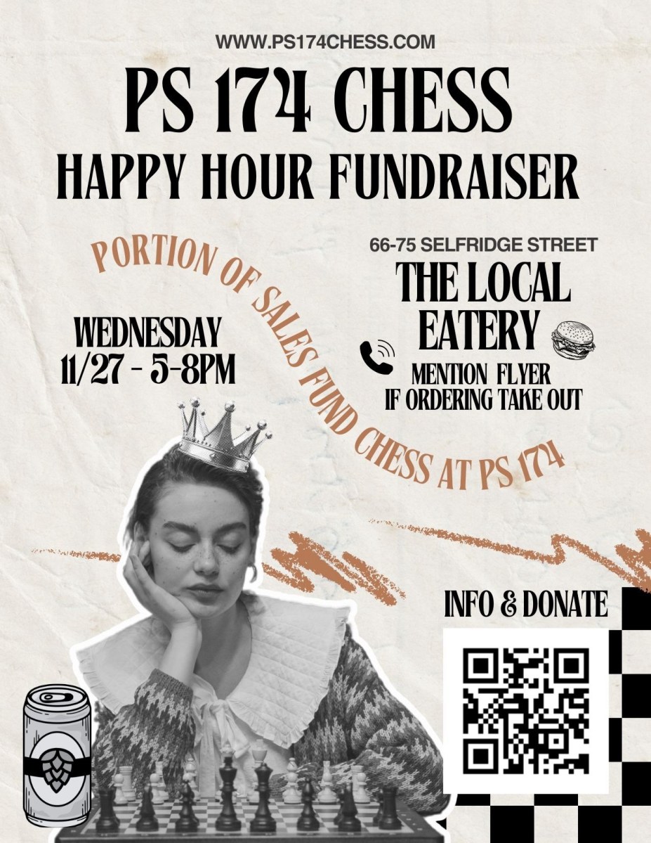 The Local Eatery Fundraiser – Wednesday 11/27/24 for Chess @ PS 174 – P ...