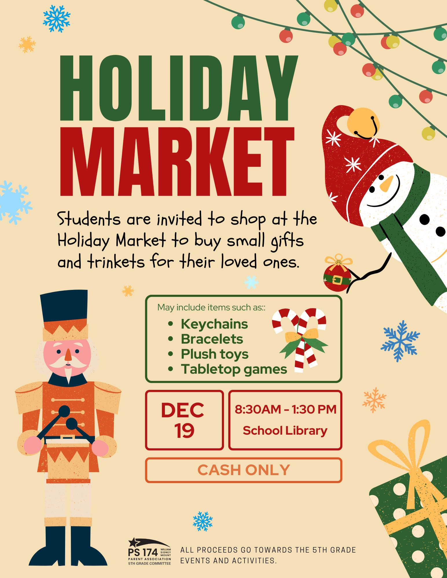 HOLIDAY MARKET — DEC 19, 2025 – P.S. 174 William Sidney Mount Parent ...